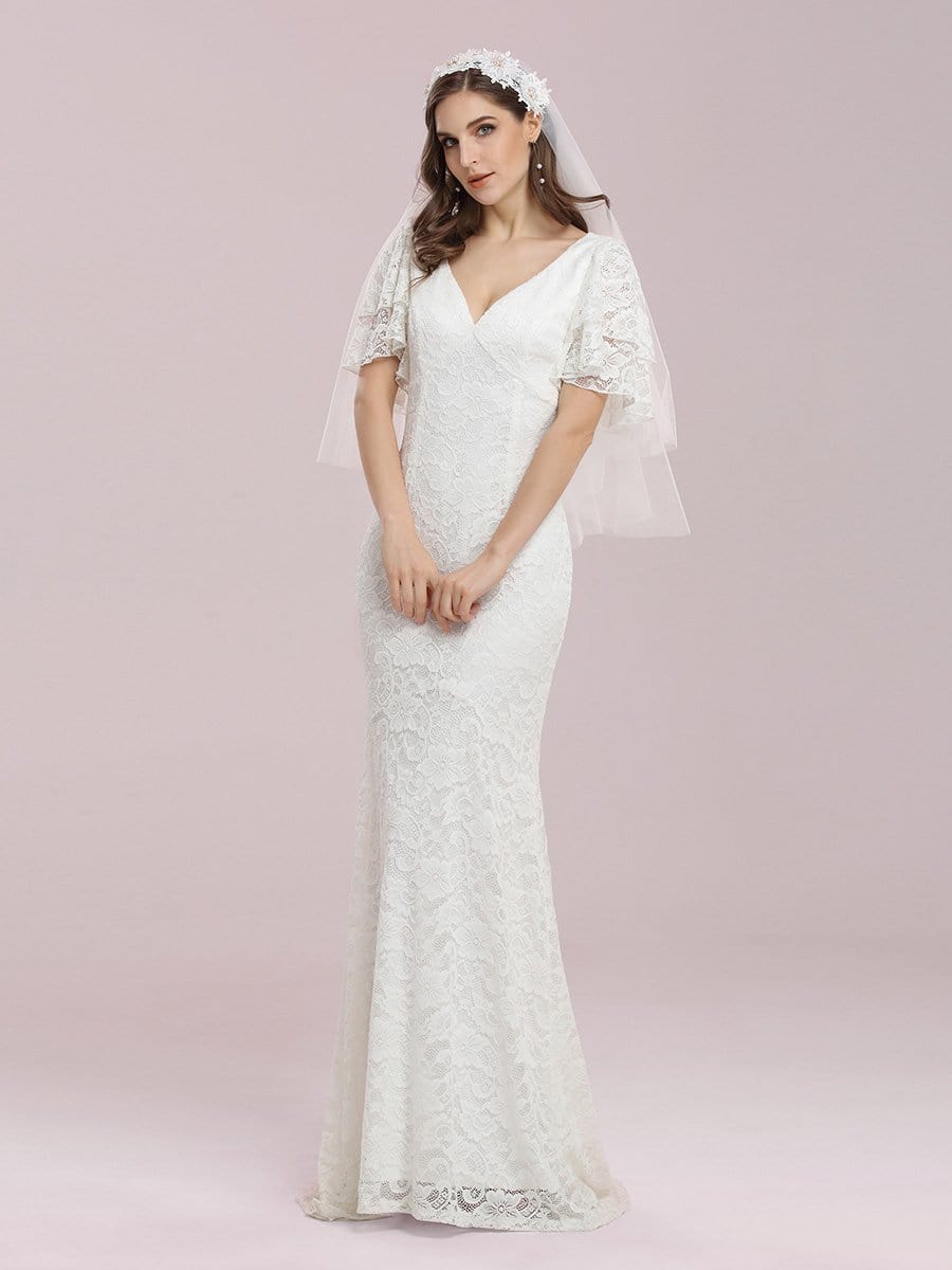 Maxi Mermaid Dress | Simple Full Lace Fishtail Wedding Dresses - Ever ...